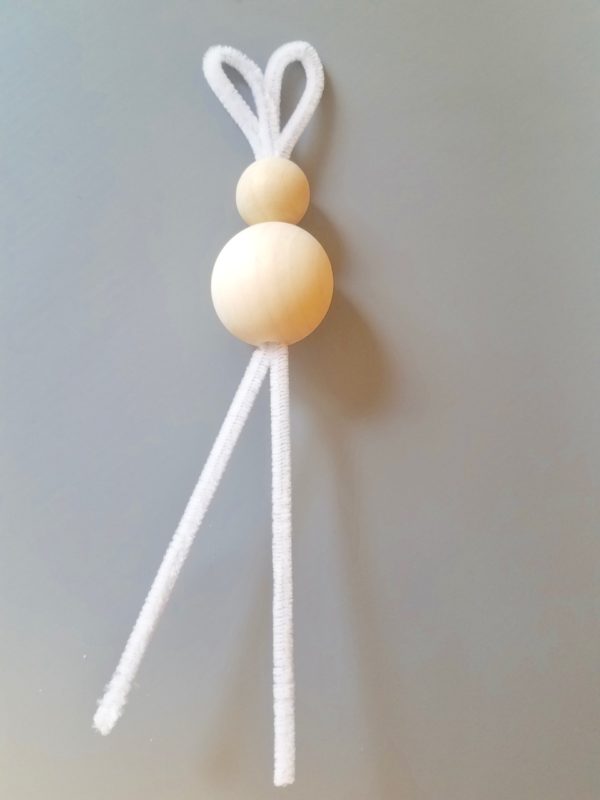 Wood Bead and Pipe Cleaner Bunny | We Three Shanes