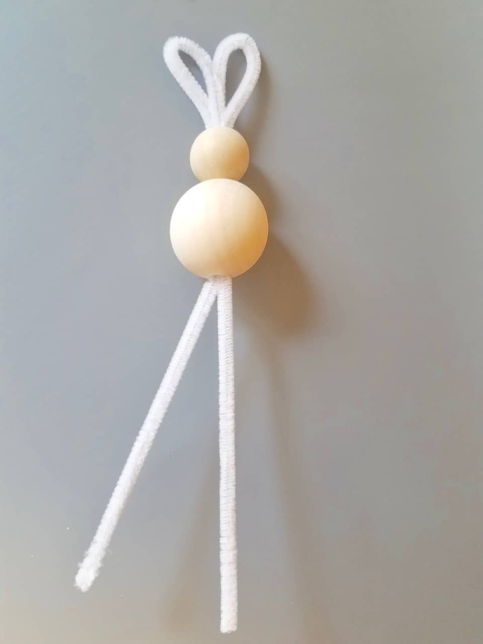 Wood Bead and Pipe Cleaner Bunny | We Three Shanes