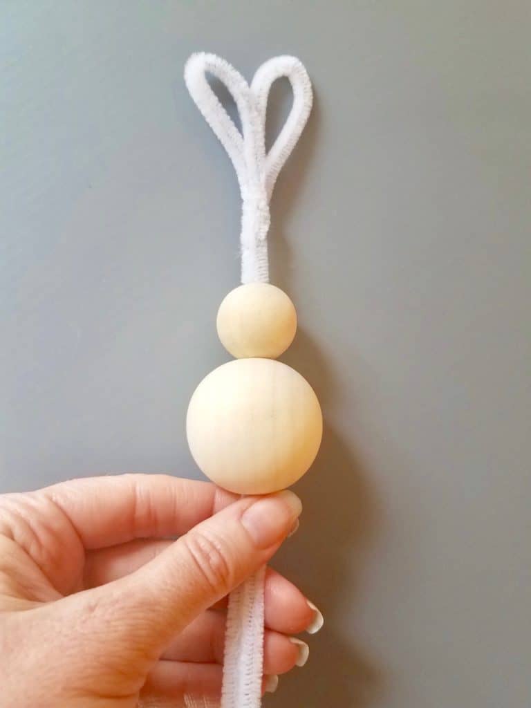 Wood Bead and Pipe Cleaner Bunny | We Three Shanes