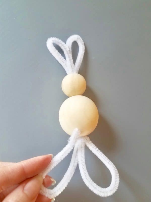 Wood Bead and Pipe Cleaner Bunny | We Three Shanes