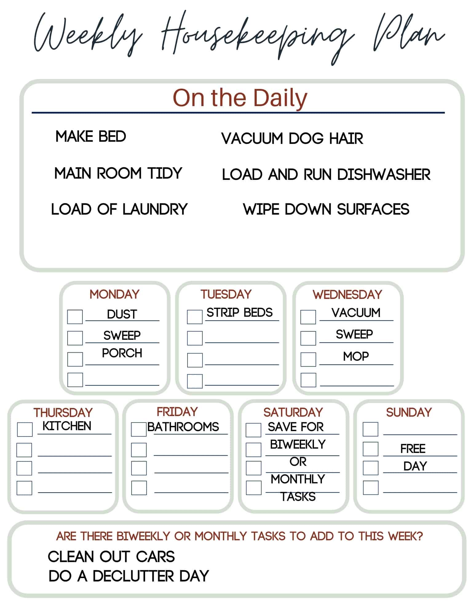 A Realistic Cleaning Schedule Anyone Can Keep | We Three Shanes
