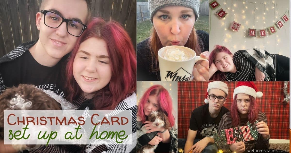 Easy Set Up For Christmas Card Photos at Home | We Three Shanes