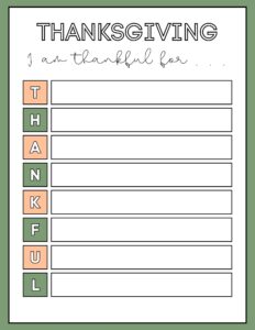 I am Thankful Free Printables for Kids this Thanksgiving | We Three Shanes