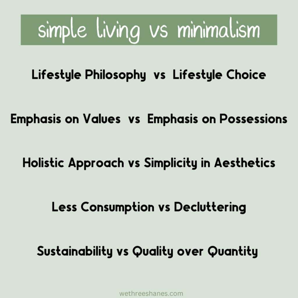 Simple Living vs Minimalism What's the Difference? | We Three Shanes